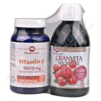 Pharma Activ Cranvita + Lipozomal C 1000 mg 250 ml šťava s brusnicami ...