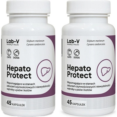 LAB-V Hepato Protect Podpora funkce jater pro psy a kočky 2 x 45 kapslí ...