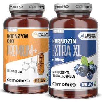 CarnoMed Koenzym Q10 PREMIUM +100mg 120 kapsúl + Karnozín EXTRA XL 180 ...