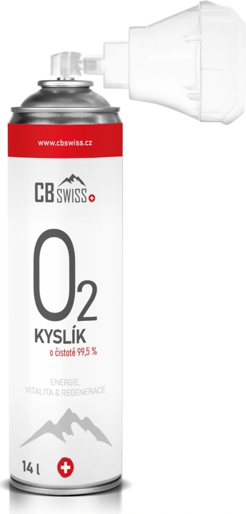 CBswiss Stlačený inhalační kyslík O2 ve spreji s maskou - Heureka.cz