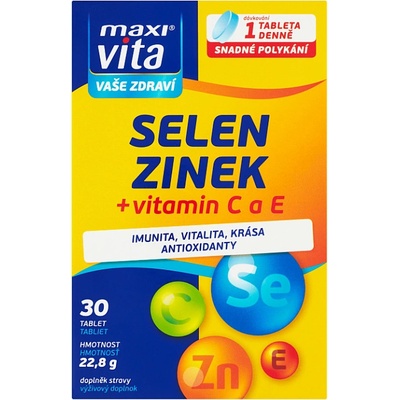 MaxiVita Selen + zinek + vitamin C a E 30 tablet od 54 Kč - Heureka.cz