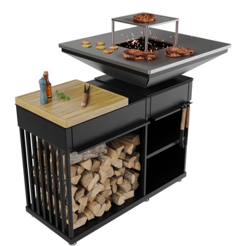 Kratki Quadrum BBQ H Horizontal s grilem a dřevěnou deskou od 42 600 Kč ...