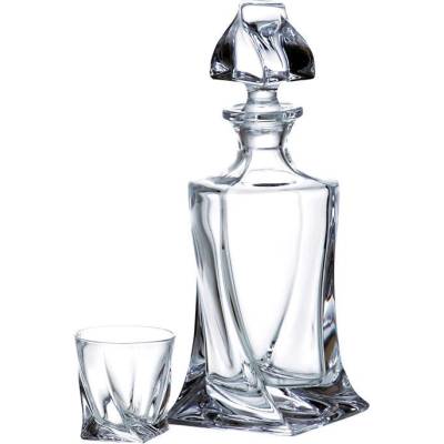 Bohemia Crystal Glass Likér set Quadro karafa 500ml a 6 x likér ...